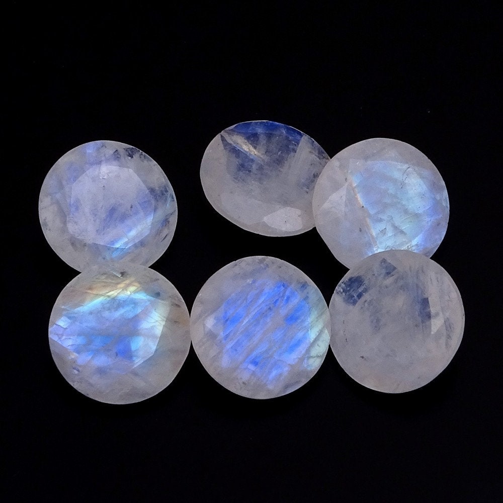 3MM to 30MM Natural Rainbow Moonstone Faceted Round Cut Loose Gemstone ...