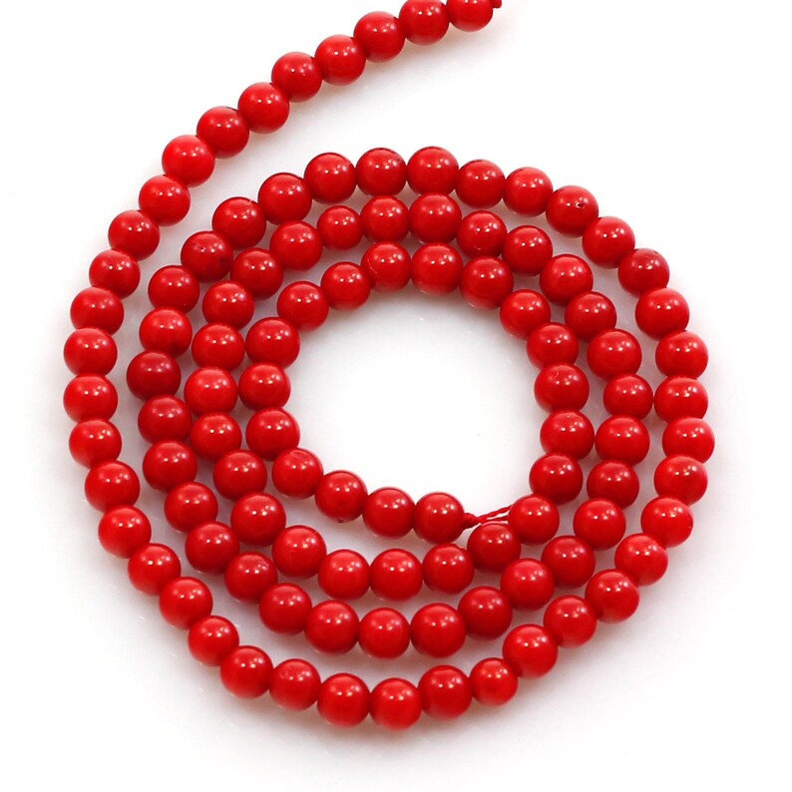 AAA Natural Bamboo Red Coral 8mm Red Coral Bead Gorgeous Red Color Bead ...