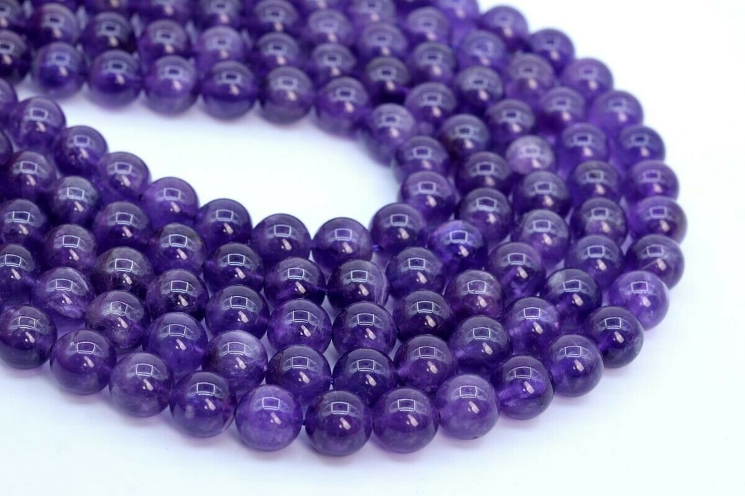 AAA Natural Amethyst Round Beads High Quality Genuine Round Gemstone ...