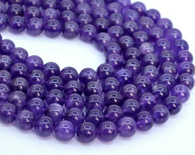 Natural AMETHYST Beads Gemstone Beads AA Grade Round 6mm, 8mm, 10mm ...