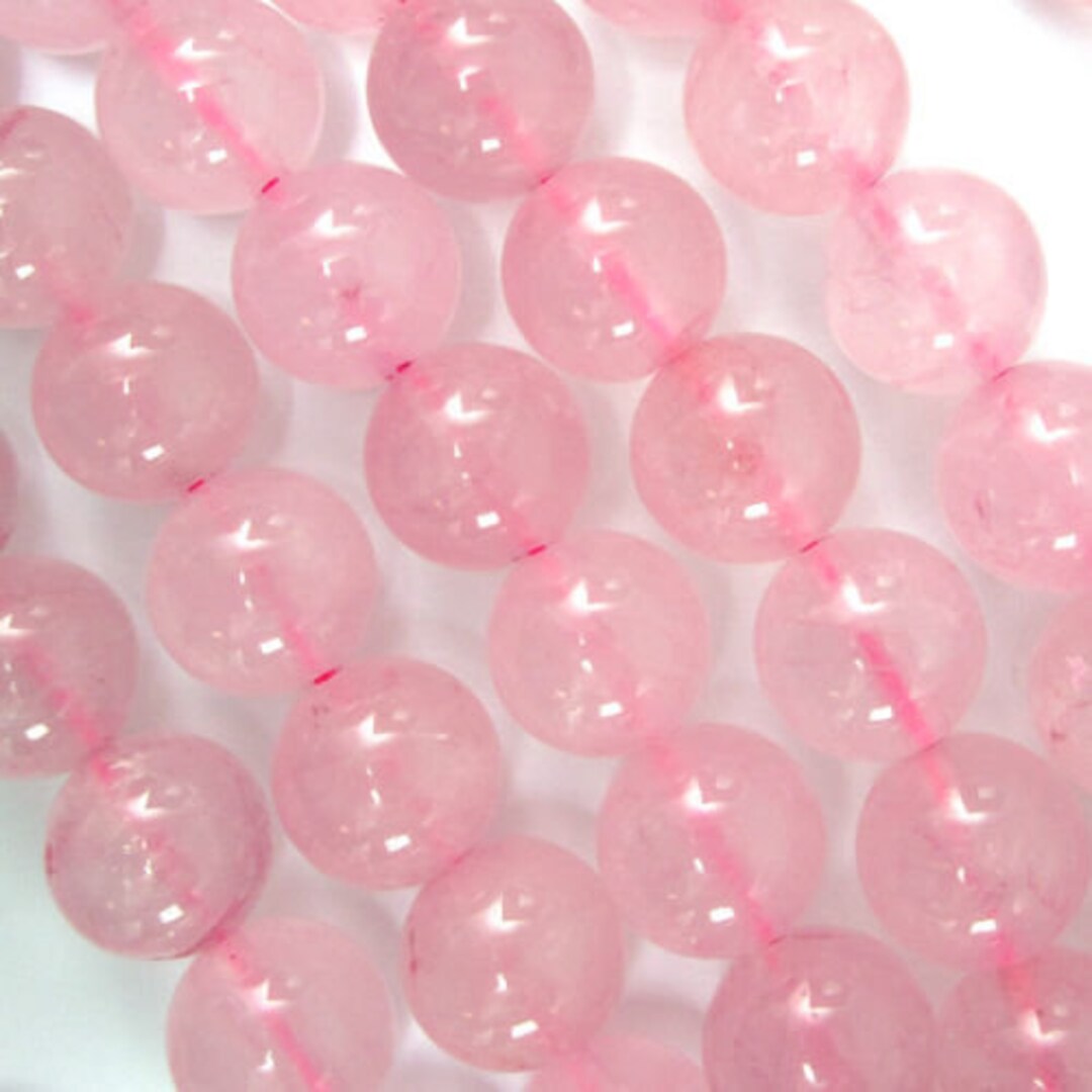 Natural Pink Rose Quartz 4mm, 6mm, 8mm, 10mm, 12mm, Clear Rose Quartz ...
