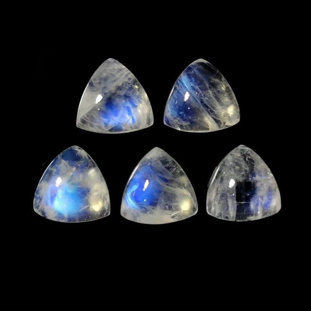 AAA Natural Rainbow Moonstone Trillion Cabochon Calibrated Size Loose ...