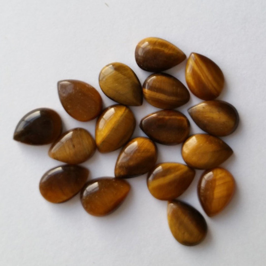 Natural Tigers Eye Pear Shape Cabochon Gemstone Calibrated Size 5x7,6x8 ...