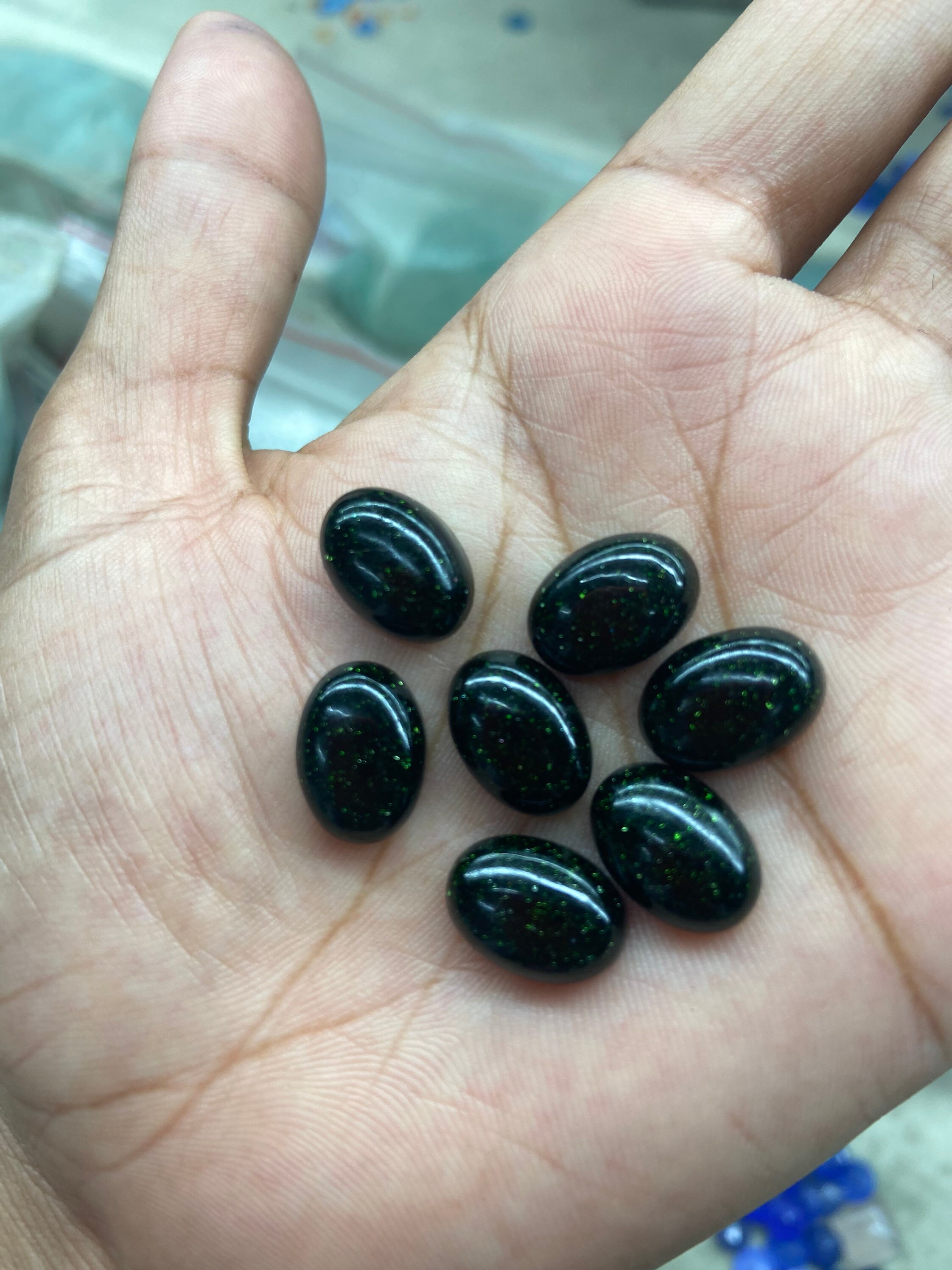 Calibrated Green Sunstone Gemstone Loose Oval Cabochon 4x6,5x7,6x8,7x9 ...