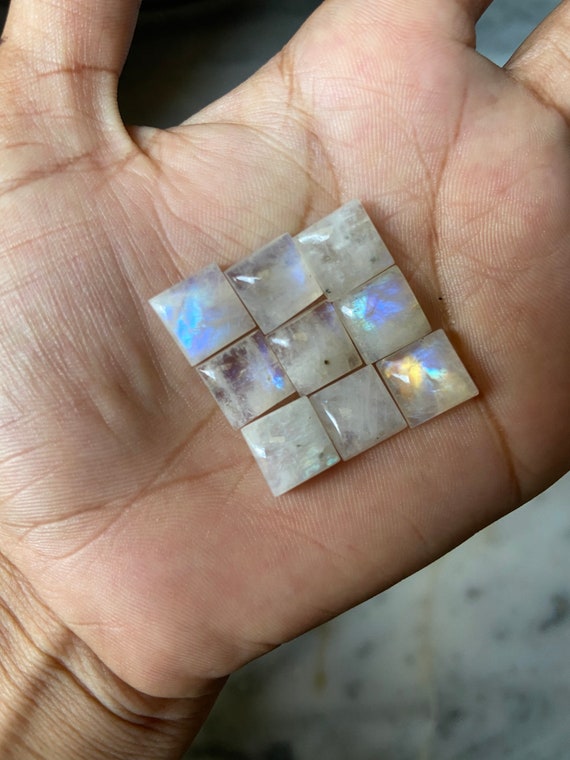 Natural Rainbow Moonstone Square Shape Calibrated Size - Etsy