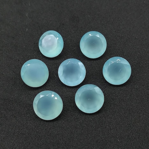 3mm to 20mm Natural Round Faceted Cut Aqua Chalcedony Cabochon - Etsy