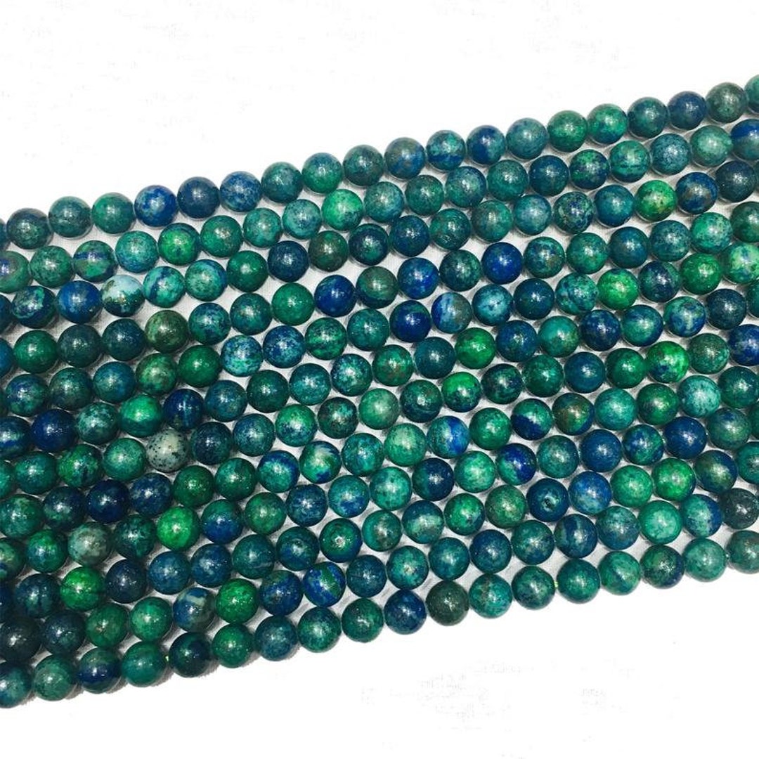 AAA Natural Azurite Round Beads Balls -full Strand 15.5 Inch Strand ...