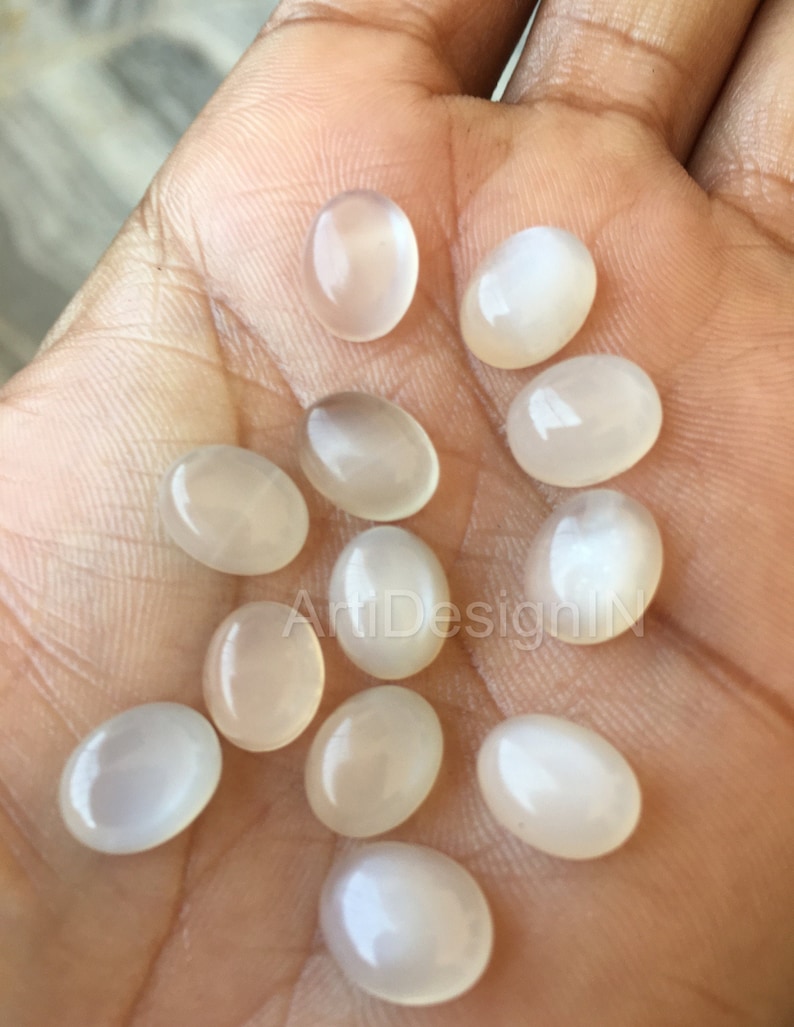 AAA Natural White Moonstone Oval Cabochon Calibrated Size Loose ...