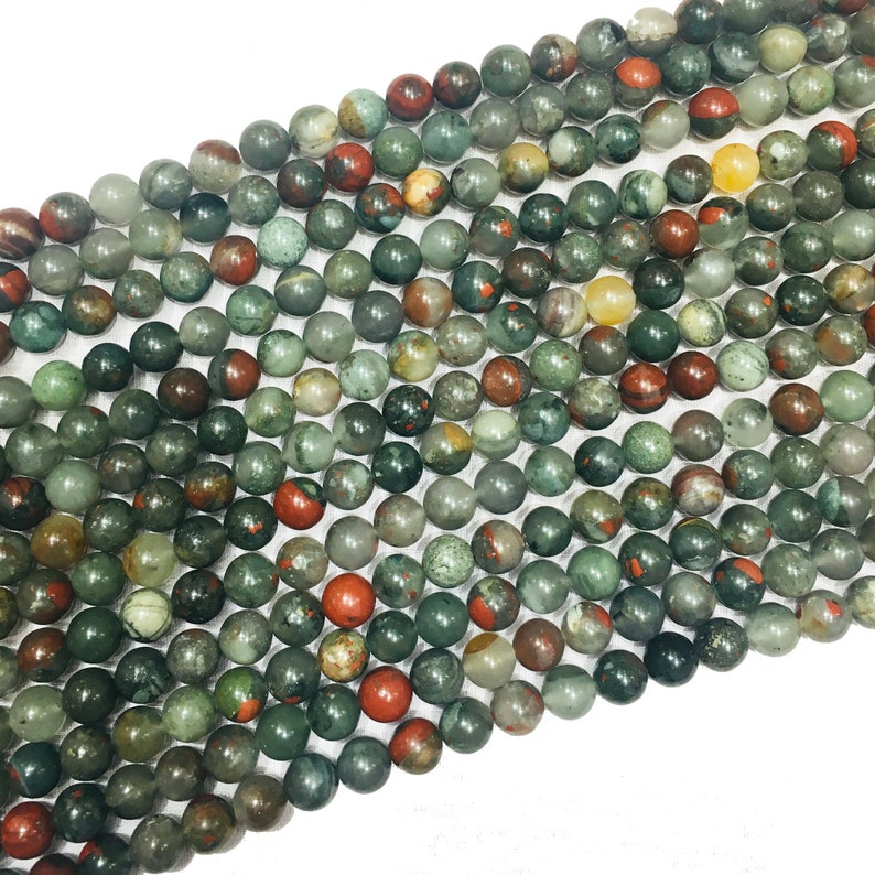 Genuine Natural Blood Stone Beads Grade AAA 6mm, 8mm, 10mm, 12mm ...