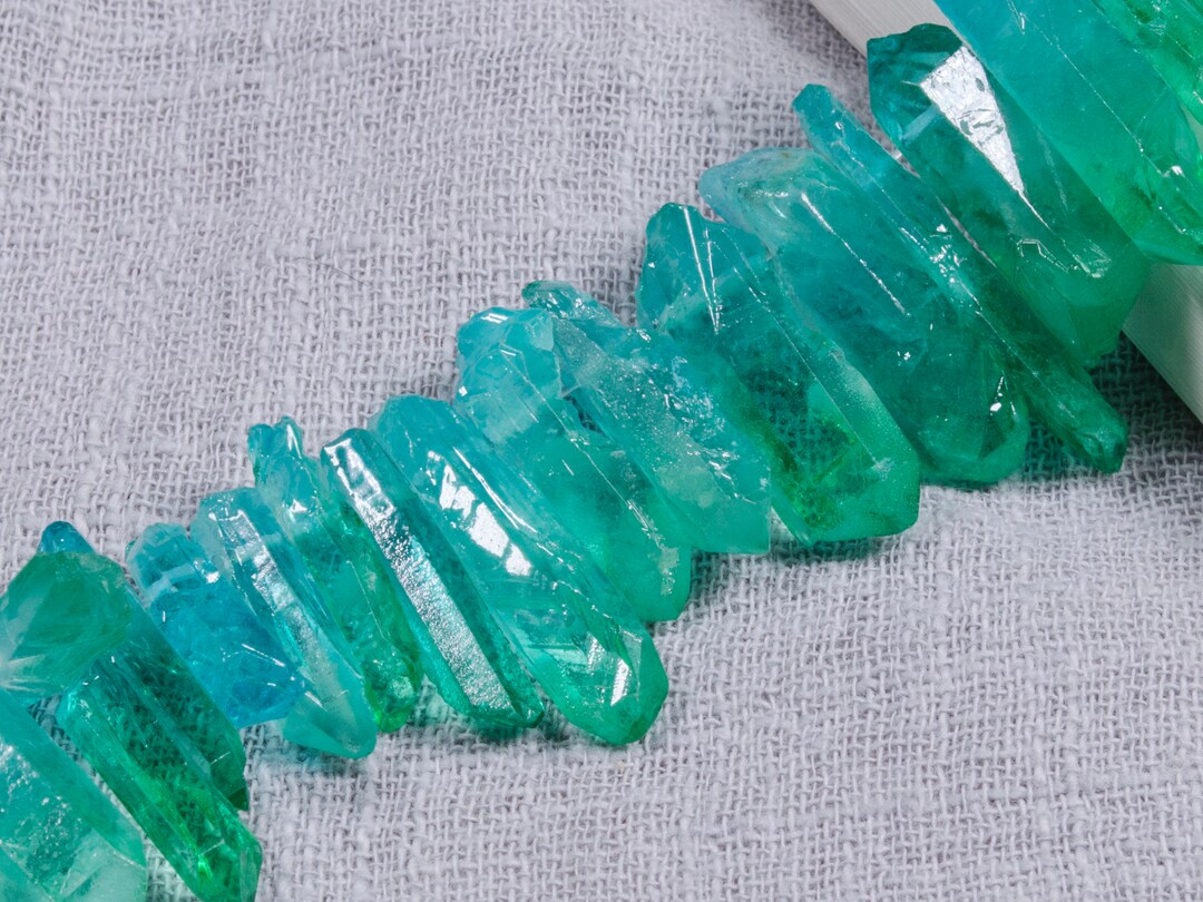 Wholesale Full Strand of Aura Titanium Beads-blue&green Crystal ...