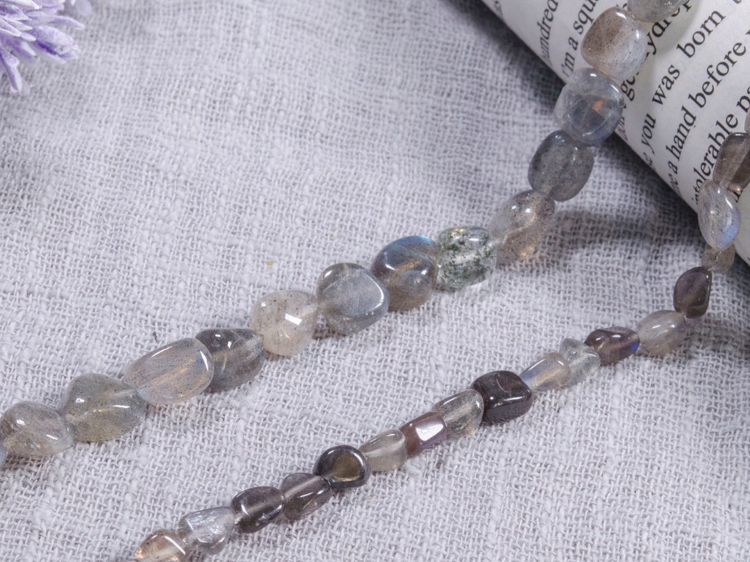 Wholesale Full Strand of Gray Spectrolite Beads-polished Quartz Crystal ...