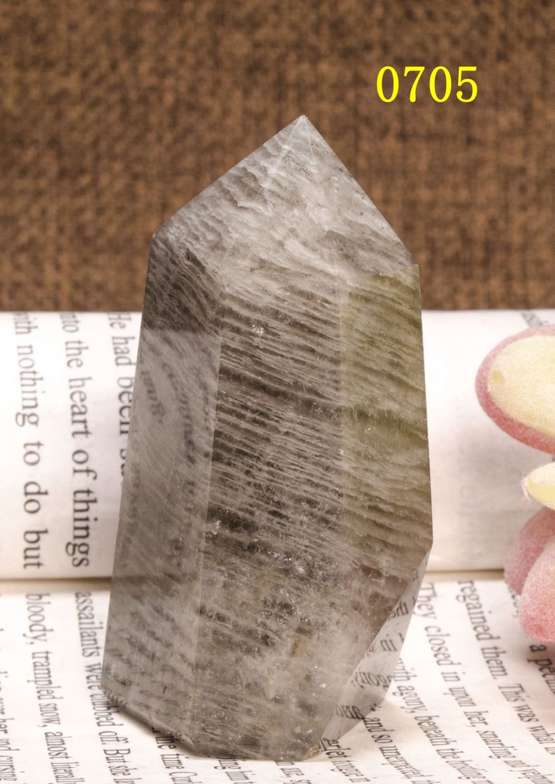 Phantom Crystal Gray Multi-inclusions Crystal Point Natural | Etsy