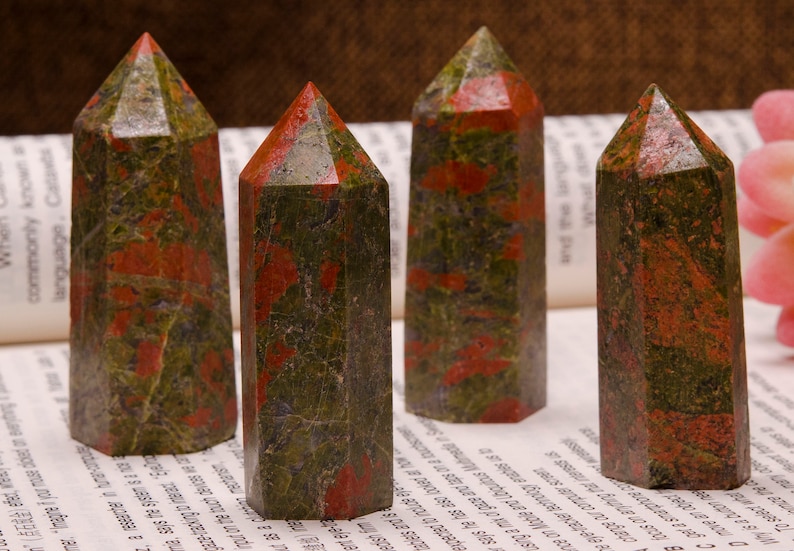 Wholesale Natural Unakite Point/unakite Crystal Tower/unakite Tower ...