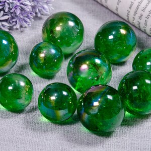 Wholesale Beautiful Green Aura Clear Crystal Sphere/natural Gemstone ...