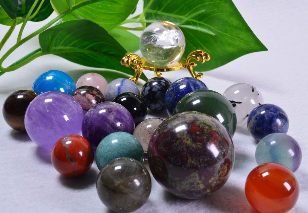 21pcs Natural Quartz Crystal Spheres,random,quartz Balls,healing Chakra ...