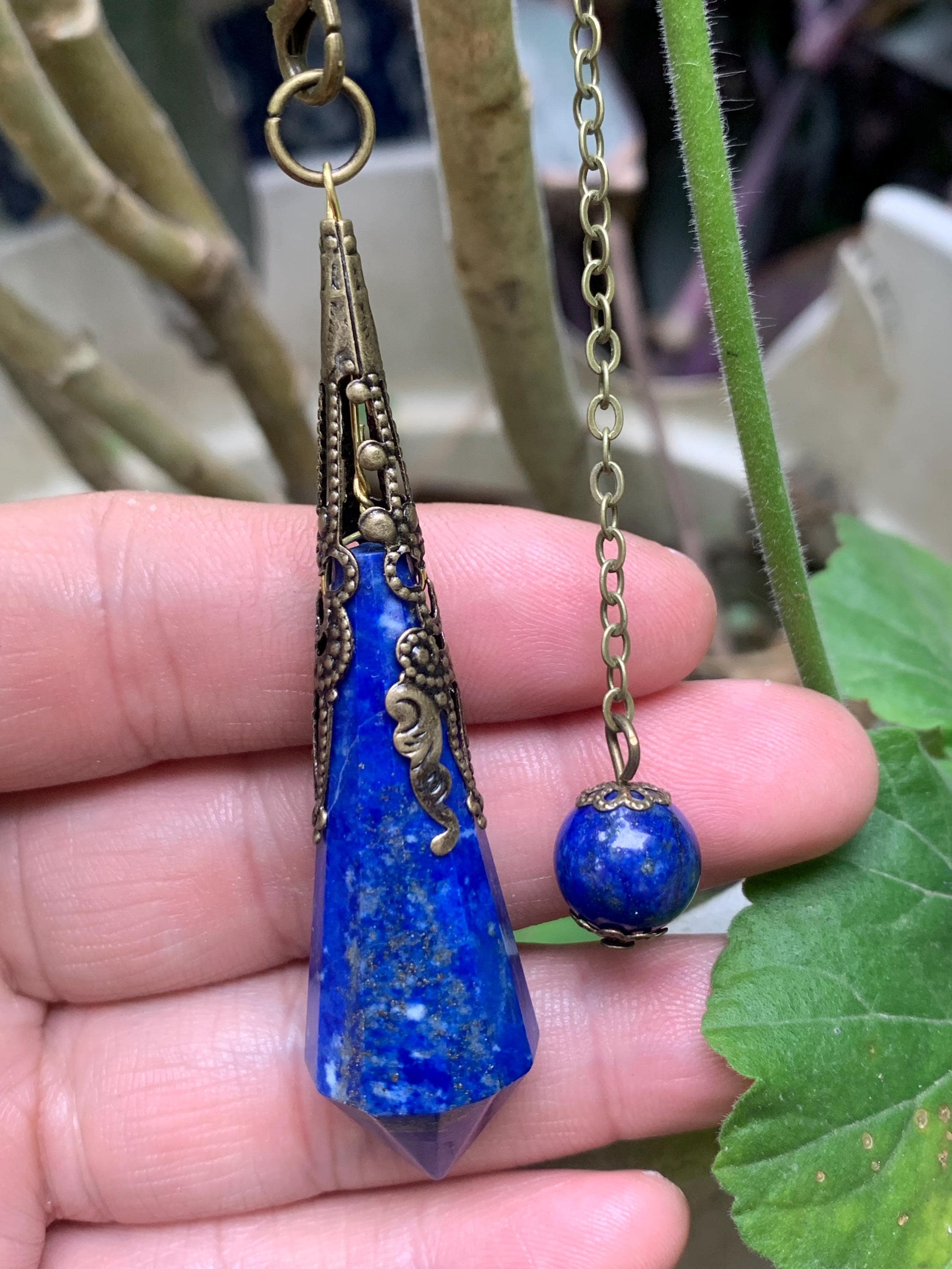 Lapis Lazuli Pendulum/blue Crystal Pendulum/meditation/chakra Reiki ...
