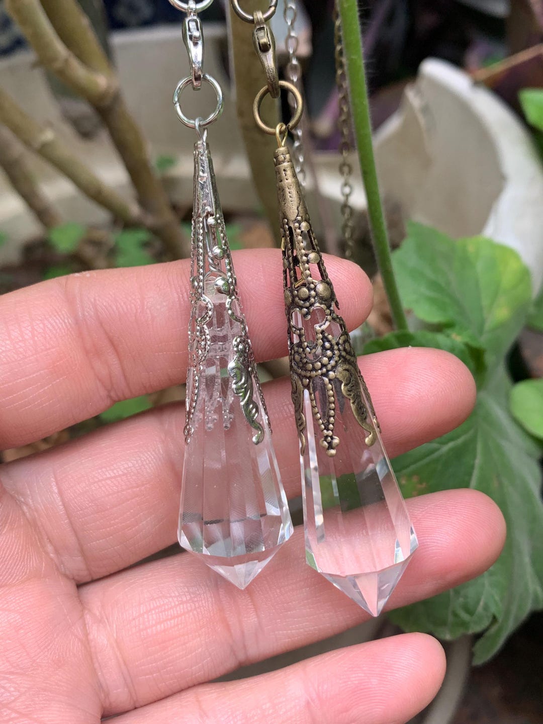 Clear Quartz Pendulum/highly Transparent Clear Crystal Pendulum/pure ...