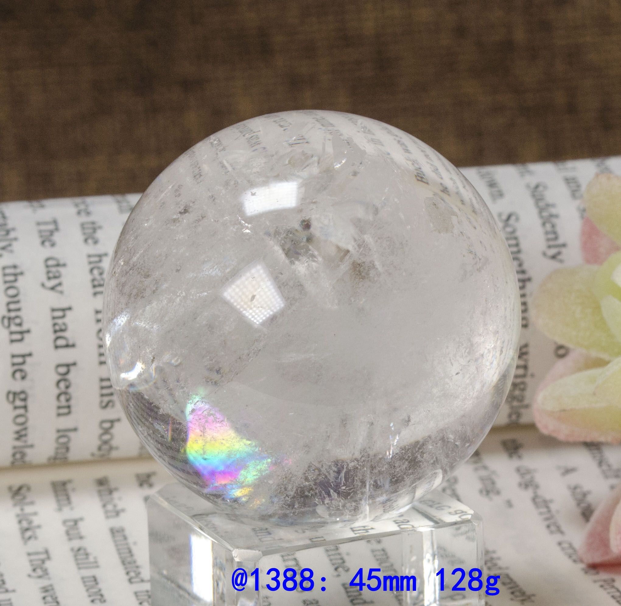 Rainbow Clear Quartz Crystal Big Sphere Diameter1.5 | Etsy