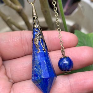 Lapis Lazuli Pendulum/blue Crystal Pendulum/meditation/chakra Reiki ...