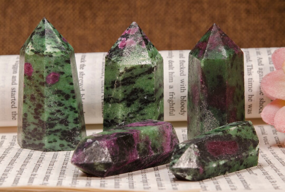 Wholesale Natural Ruby in Zoisite Quartz Point/ruby in Zoisite Crystal Tower/points for Jewelry ...
