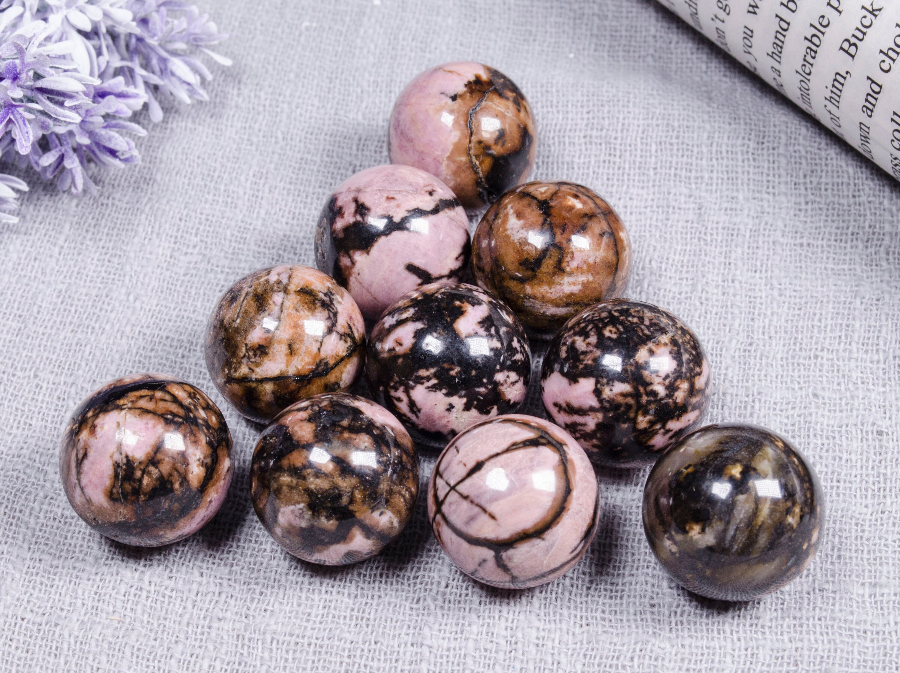 Wholesale Natural Rhodonite Sphere With Black Line/polished - Etsy