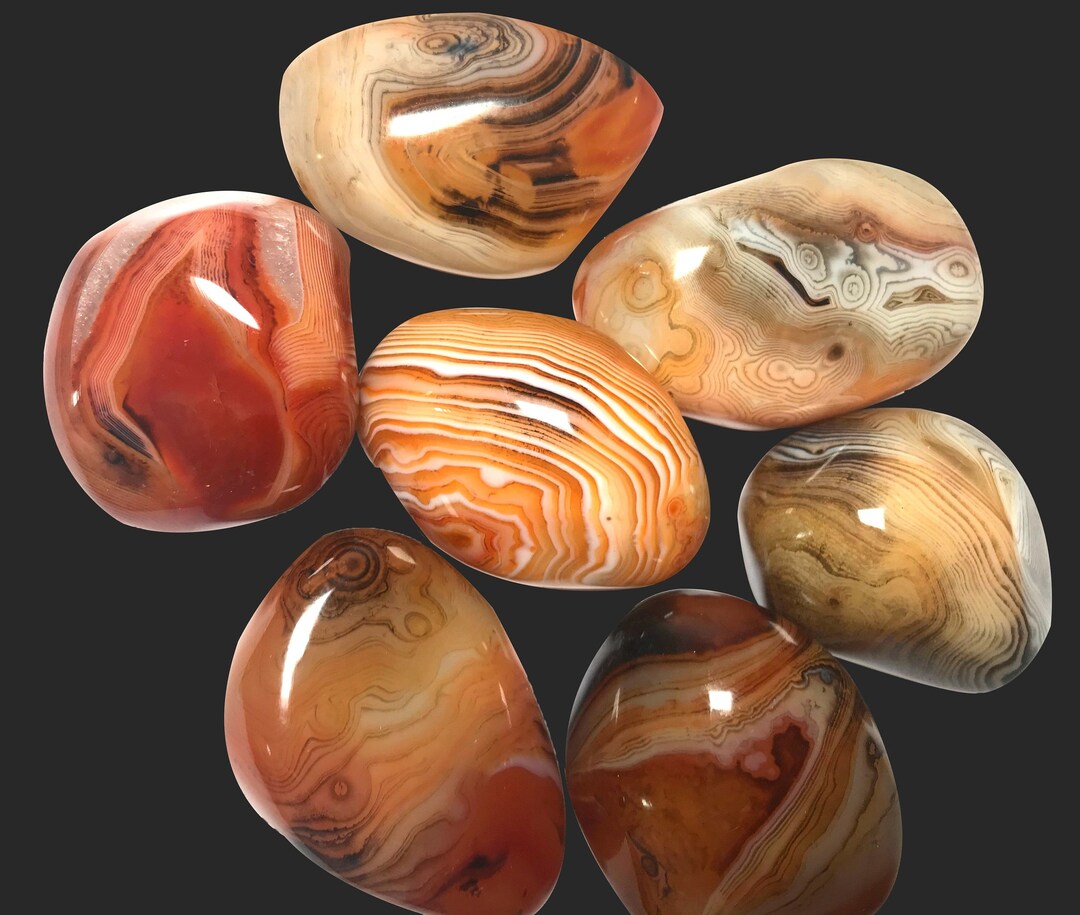 Beautiful Natural Agate Chunks-polished-smooth-stripe Agate-healing ...