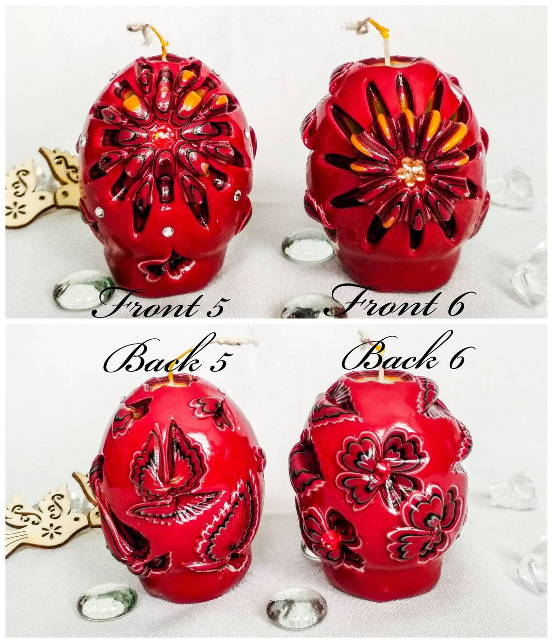 Easter carved candles different colors with amazing decor are | Etsy