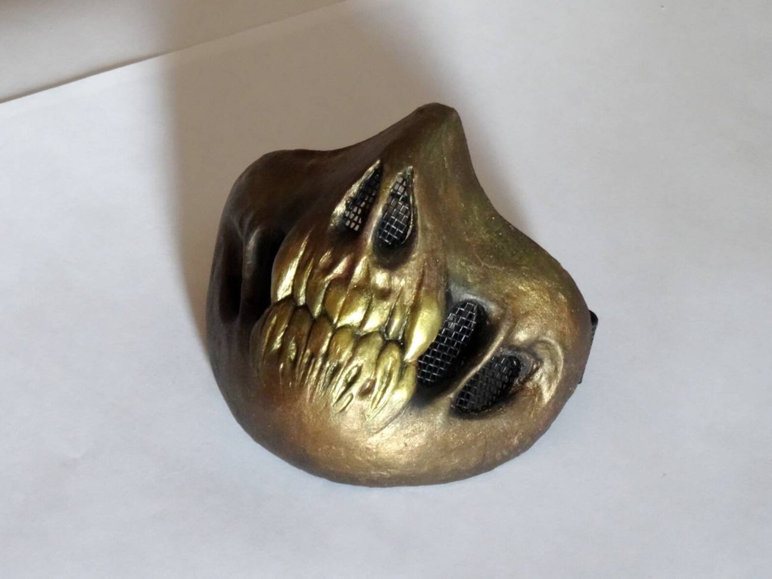 Bronze Gold Skull Mask/ Half Face Mask/ Gold Teeth mask/ | Etsy