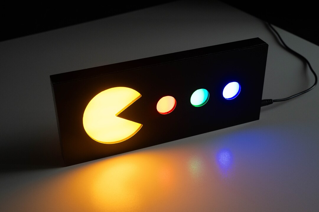 Pac-man Neon Sign Arcade Decor Arcade Neon Sign Neon Sign Decor Home ...