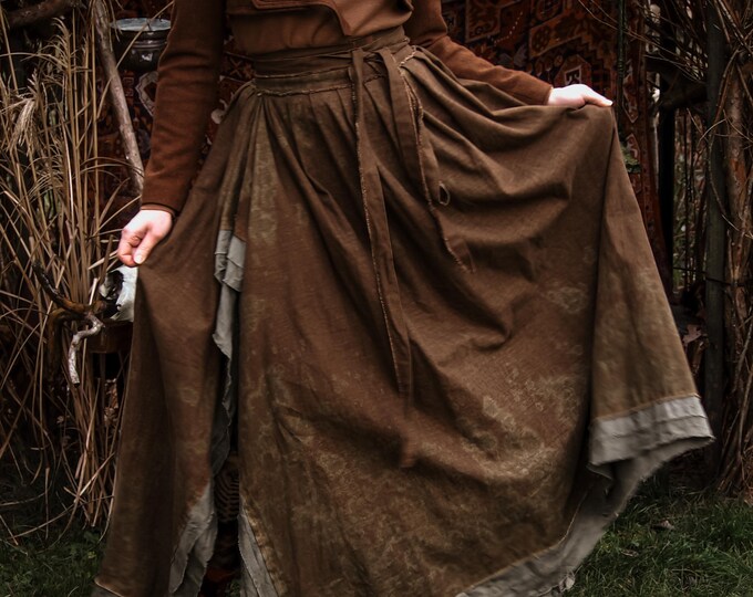 BABA YAGA Long Wrap Skirt, Witchy Maxi Skirt, Forest Witch Costume ...