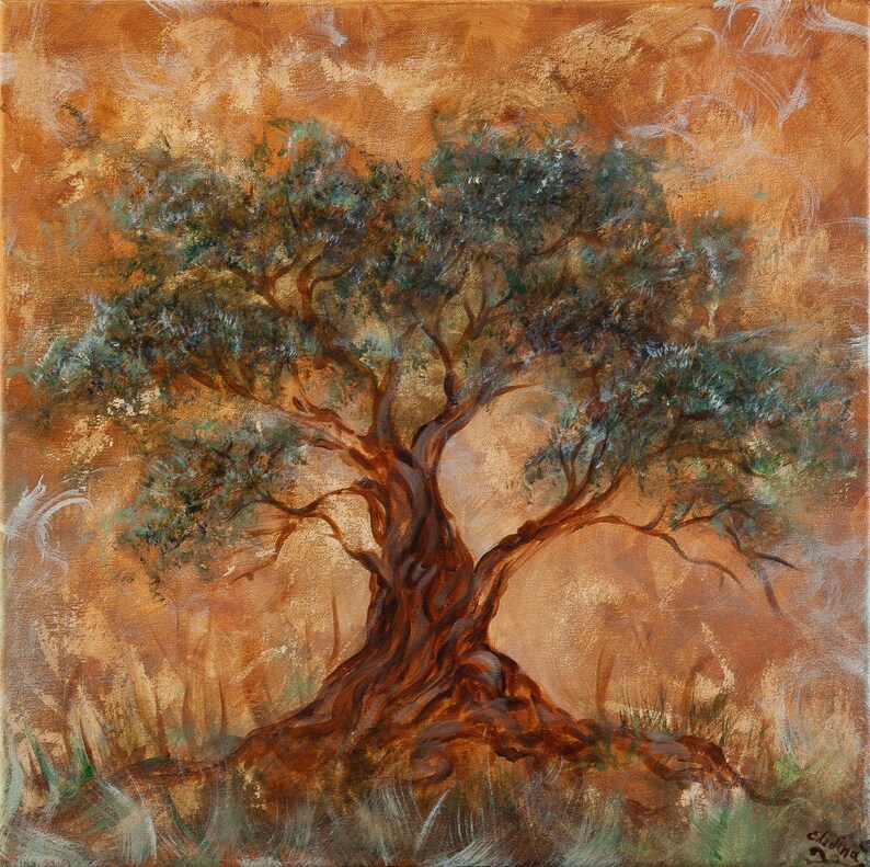 Olive-tree-fine-art-print-painting by Eledina Palasoglou-cretan Nature ...