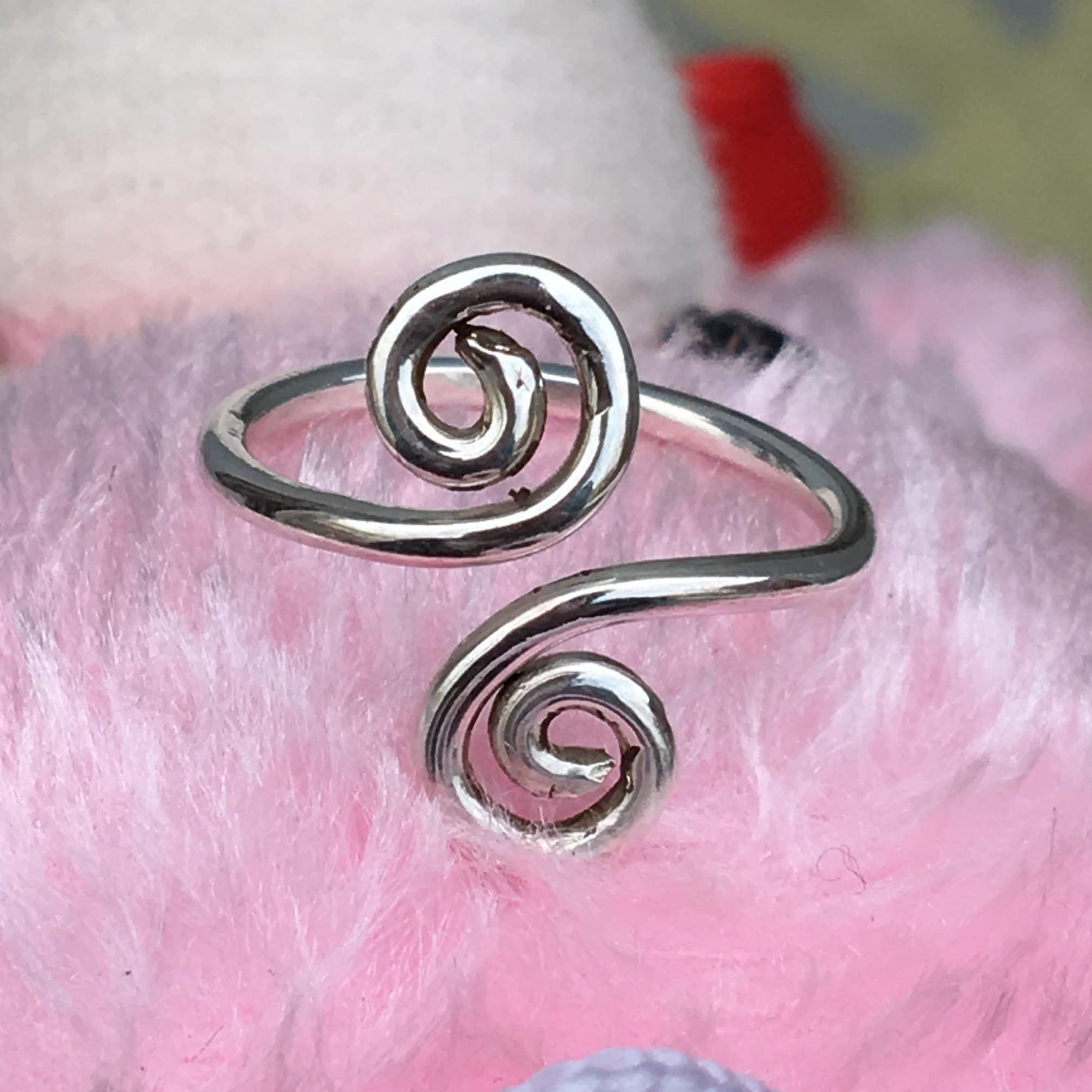 925 Sterling Silver Double Coil Spiral Ring Sterling Silver - Etsy