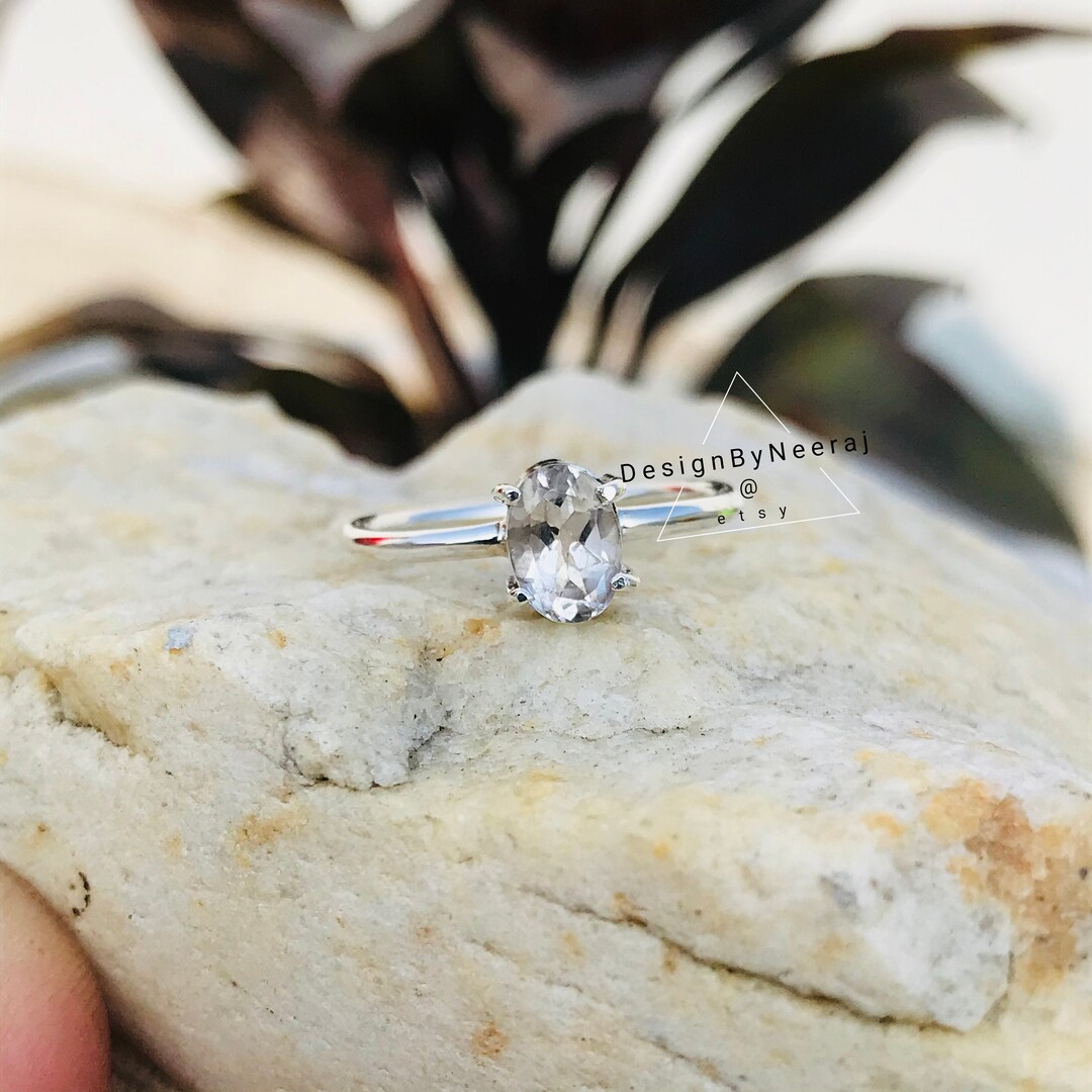 Sterling Silver Ring ! Clear Crystal Quartz Ring - Natural Clear Quartz ...