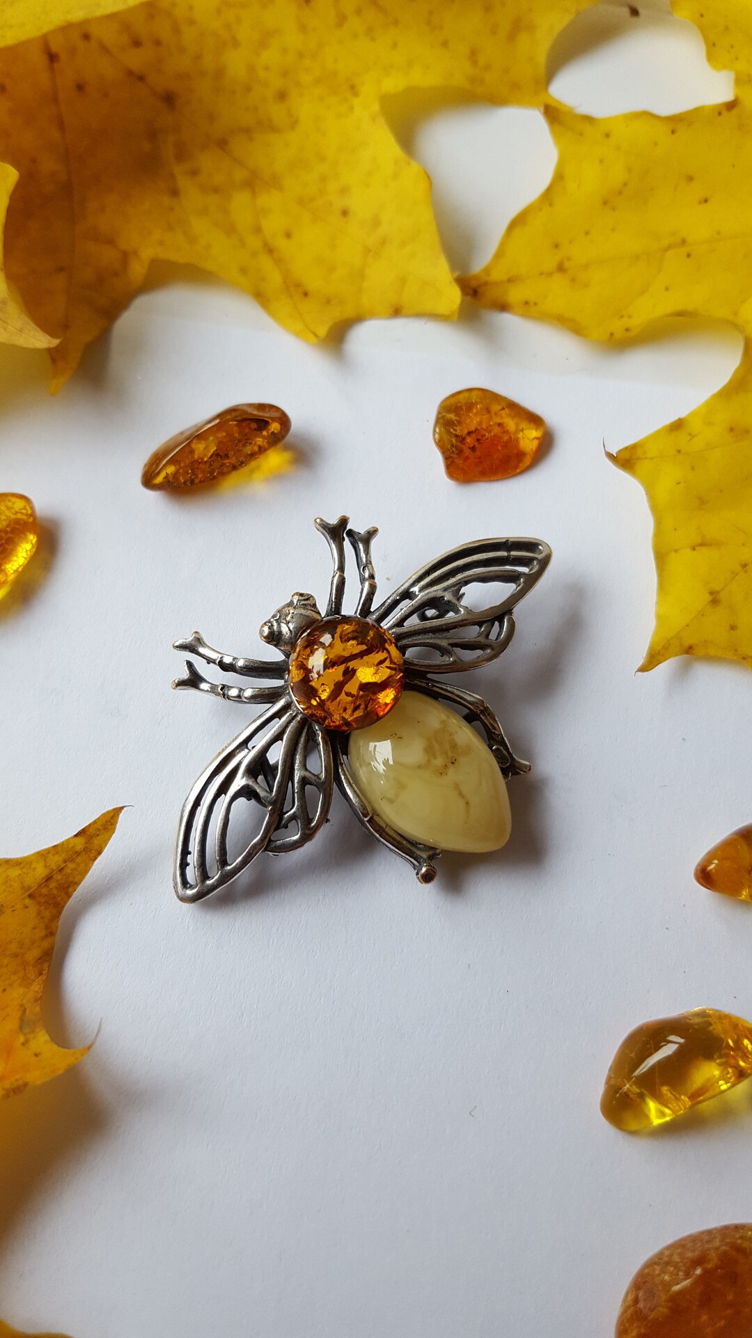 Amber Brooch Honey Bee Brooch Jewelry Genuine Baltic Amber Brooch ...