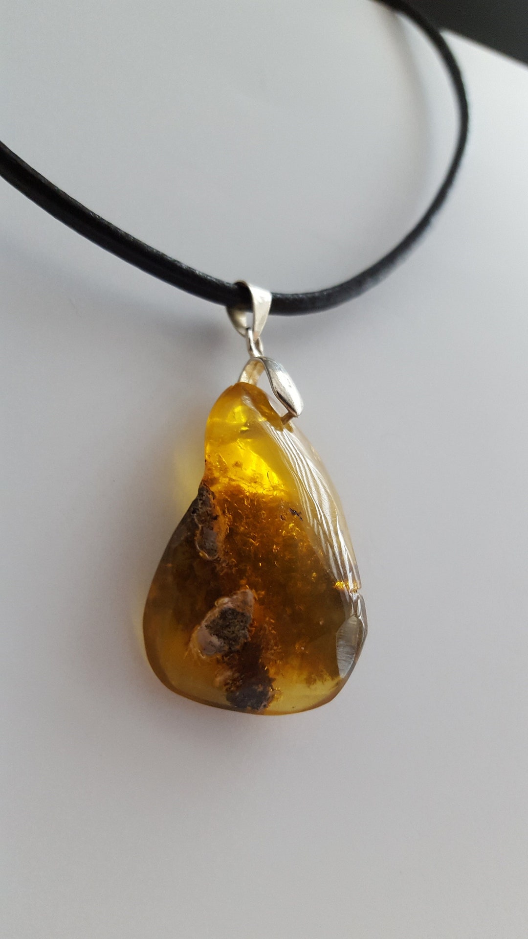 Raw Amber Pendant Genuine Amber Jewelry Baltic Amber Pendant for Man ...
