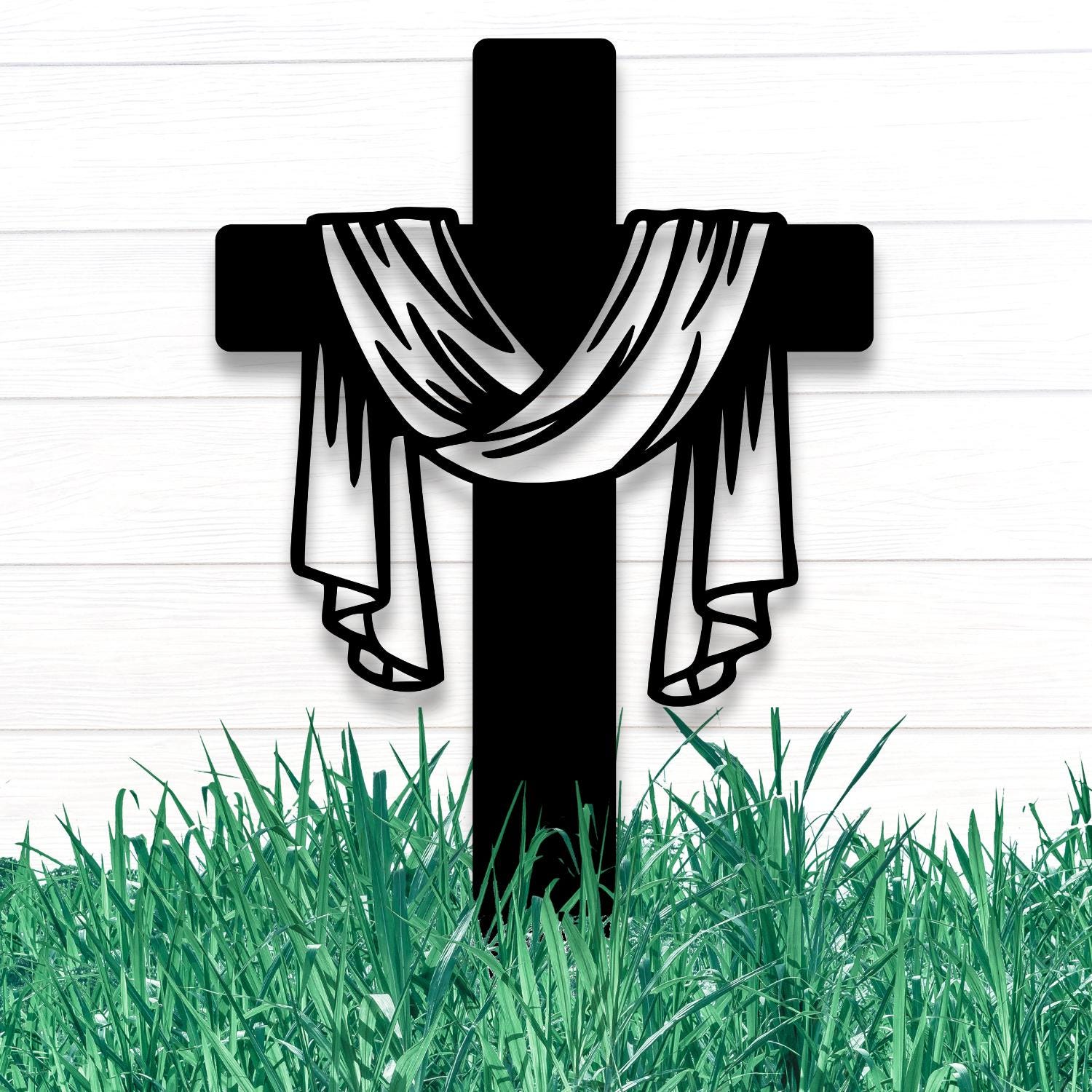 Christ Cloth - Easter Outdoor Yard Metal Art/sign, Religious Wall Home ...