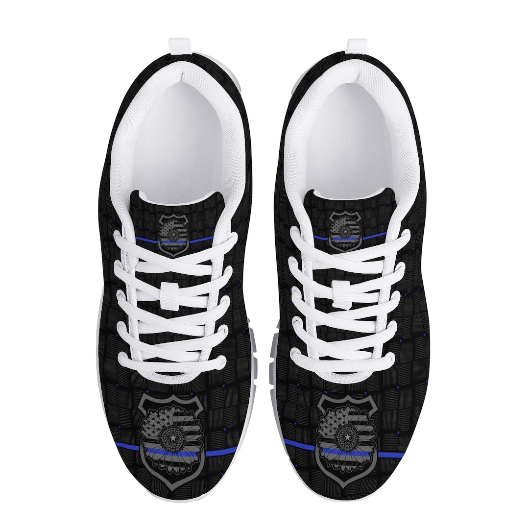 Thin Blue Line Sunflower Police Womens Sneakers - Etsy