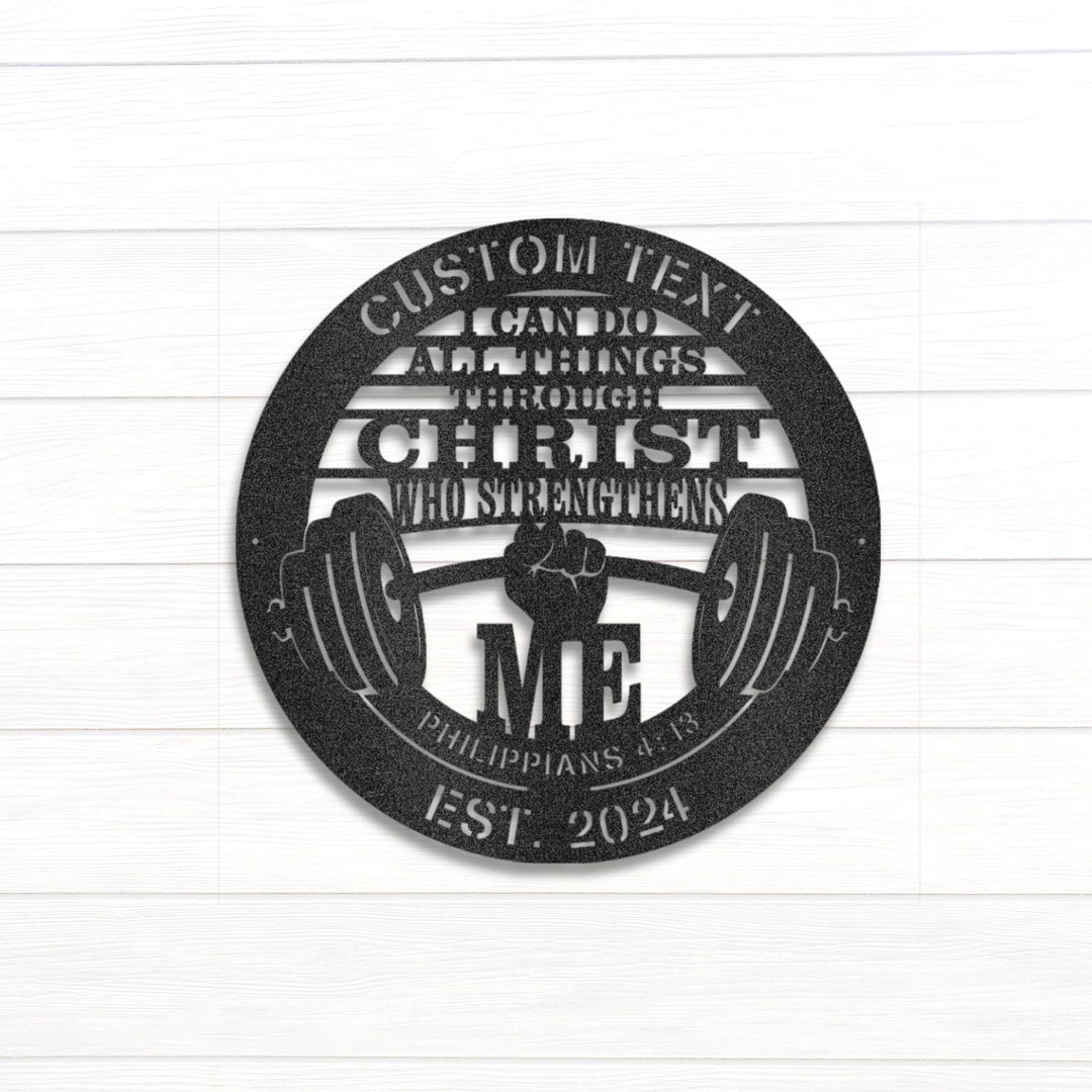 Custom Name Home Fitness Gym, Bible Metal Art/sign, Religious Wall Home ...