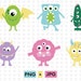 Monster Clipart Commercial Use 6 Monster Digital Clipart - Etsy