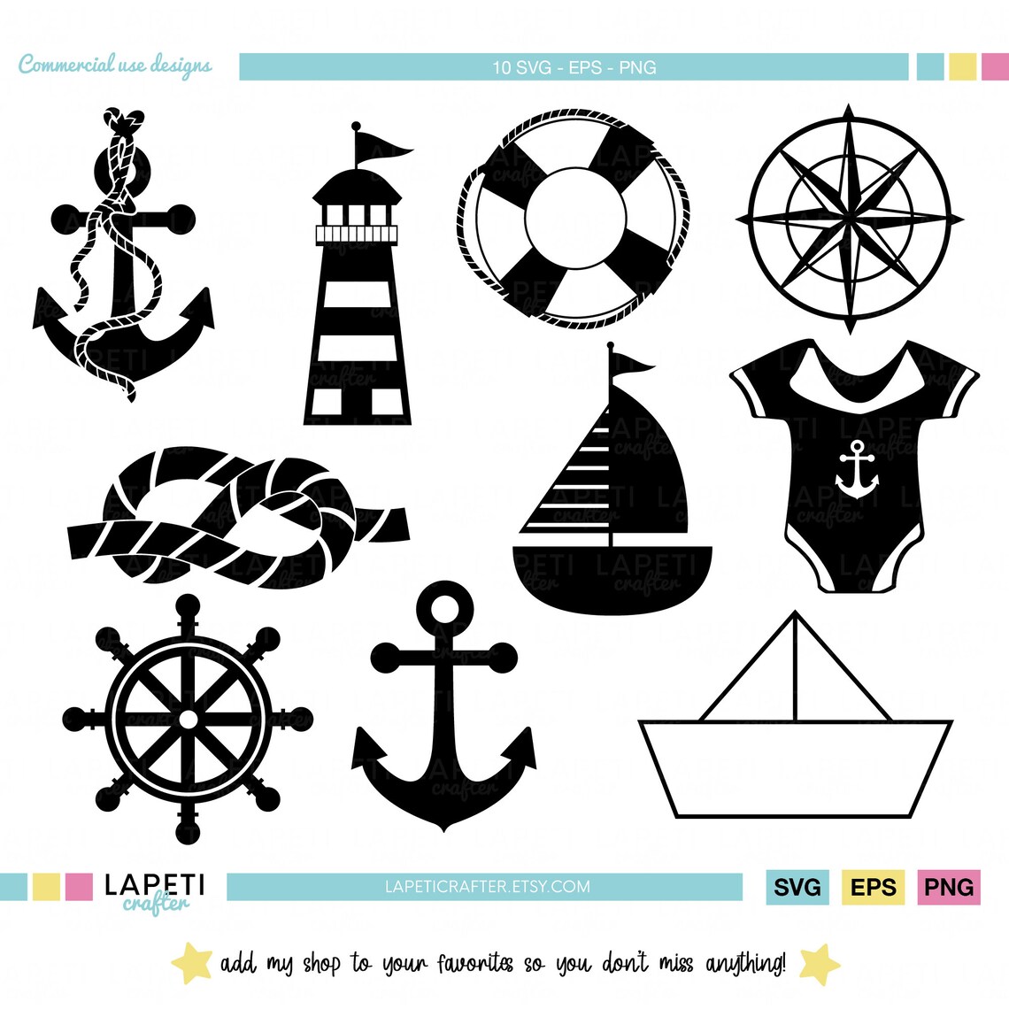 NAUTICAL SVG 10 Sailor Svg Eps and Png Files Svg With - Etsy Canada