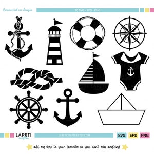 NAUTICAL SVG 10 Sailor Svg, Eps and Png Files Svg With Commercial ...