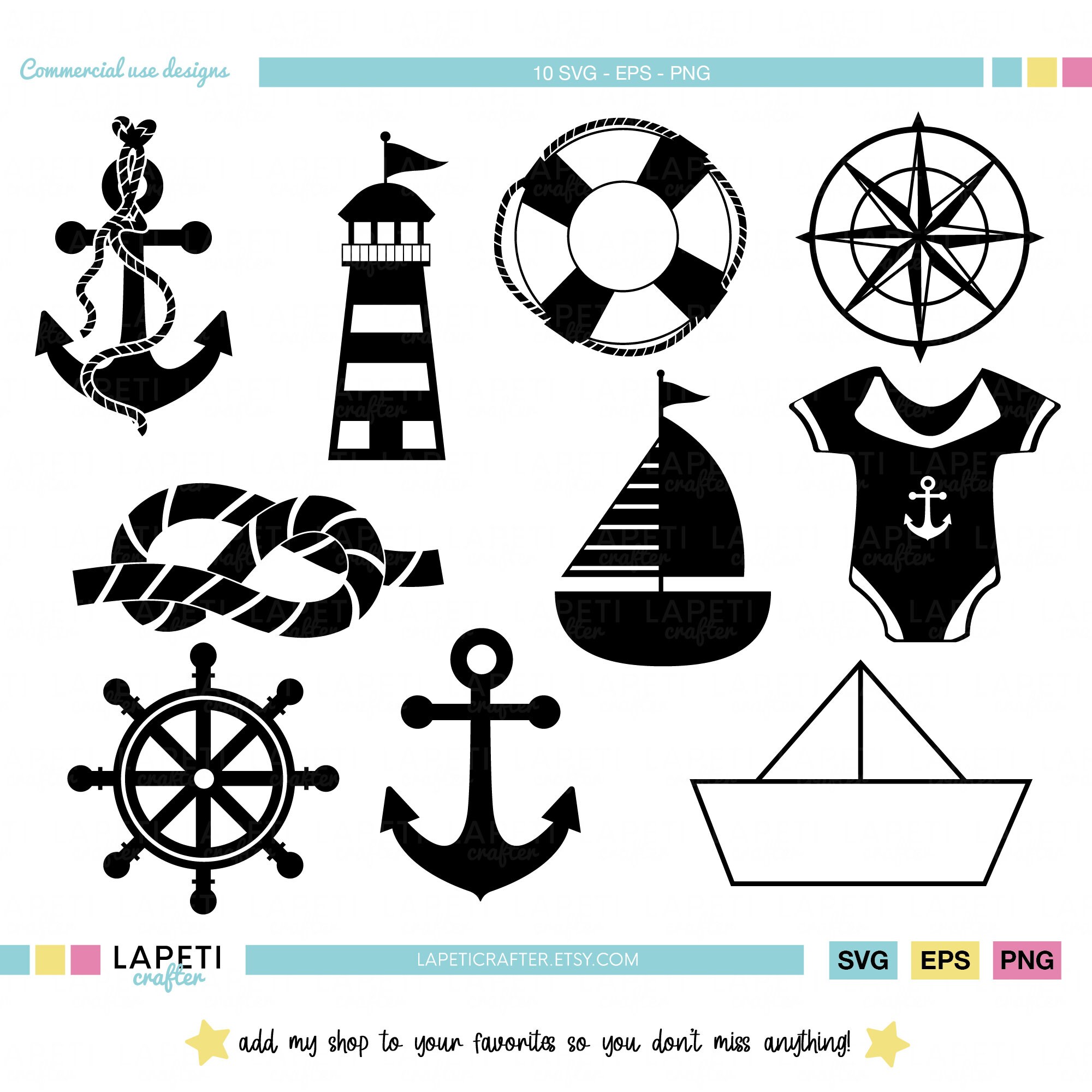 NAUTICAL SVG 10 Sailor Svg Eps and Png Files Svg With - Etsy Canada