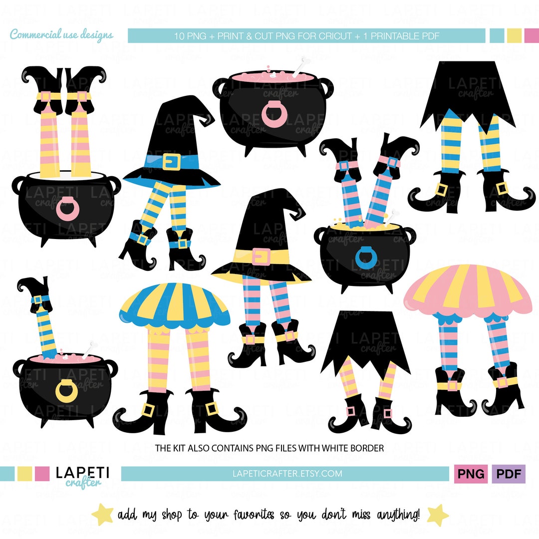 Witch Feet PNG Clipart for Halloween, Witch Legs Clipart, Digital ...