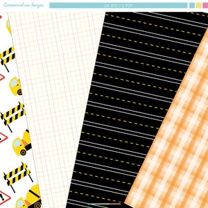 Construction Digital Printable Paper Boy Excavator Birthday Digital ...