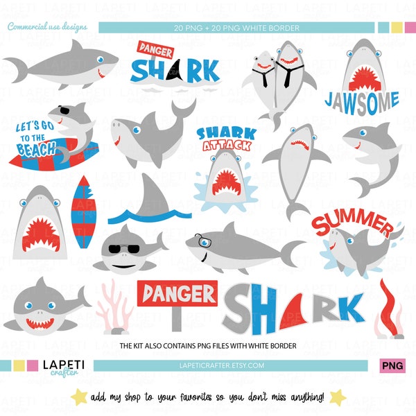 Shark Border - Etsy