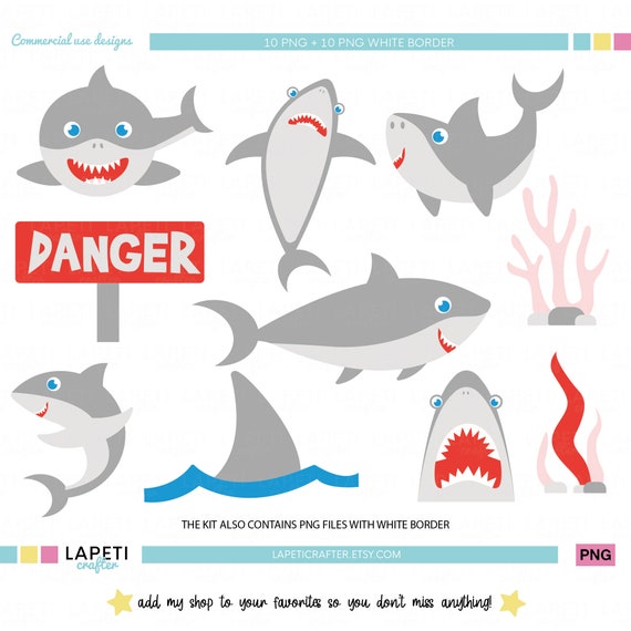 Haibilder Hai-Clipart Hai-Party Hai-PNG kommerzielle - Etsy Österreich