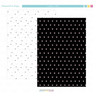 Pink and Black Digital Paper Pack - Geometric Scrapbook Papers, 12x12 ...