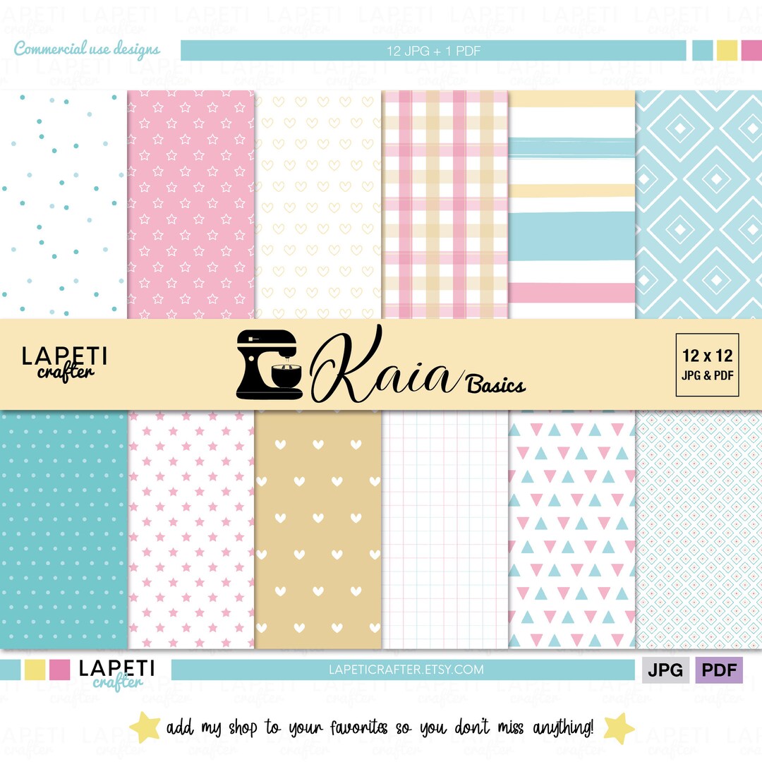 Pastel Digital Paper for Commercial Use | 12x12 Digital Scrapbooking ...