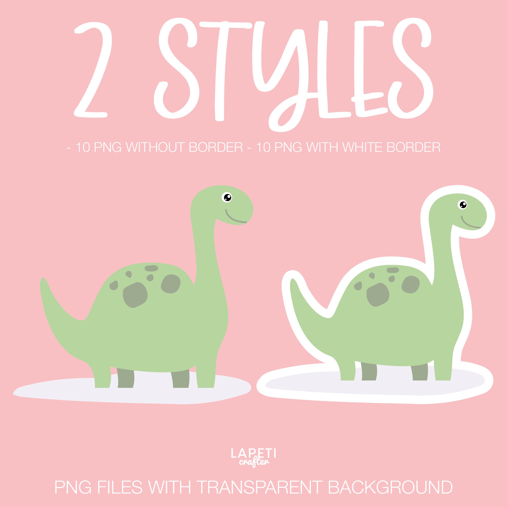 Cute Dinosaur Clipart for Baby Girls Dinosaur 1st Birthday - Etsy