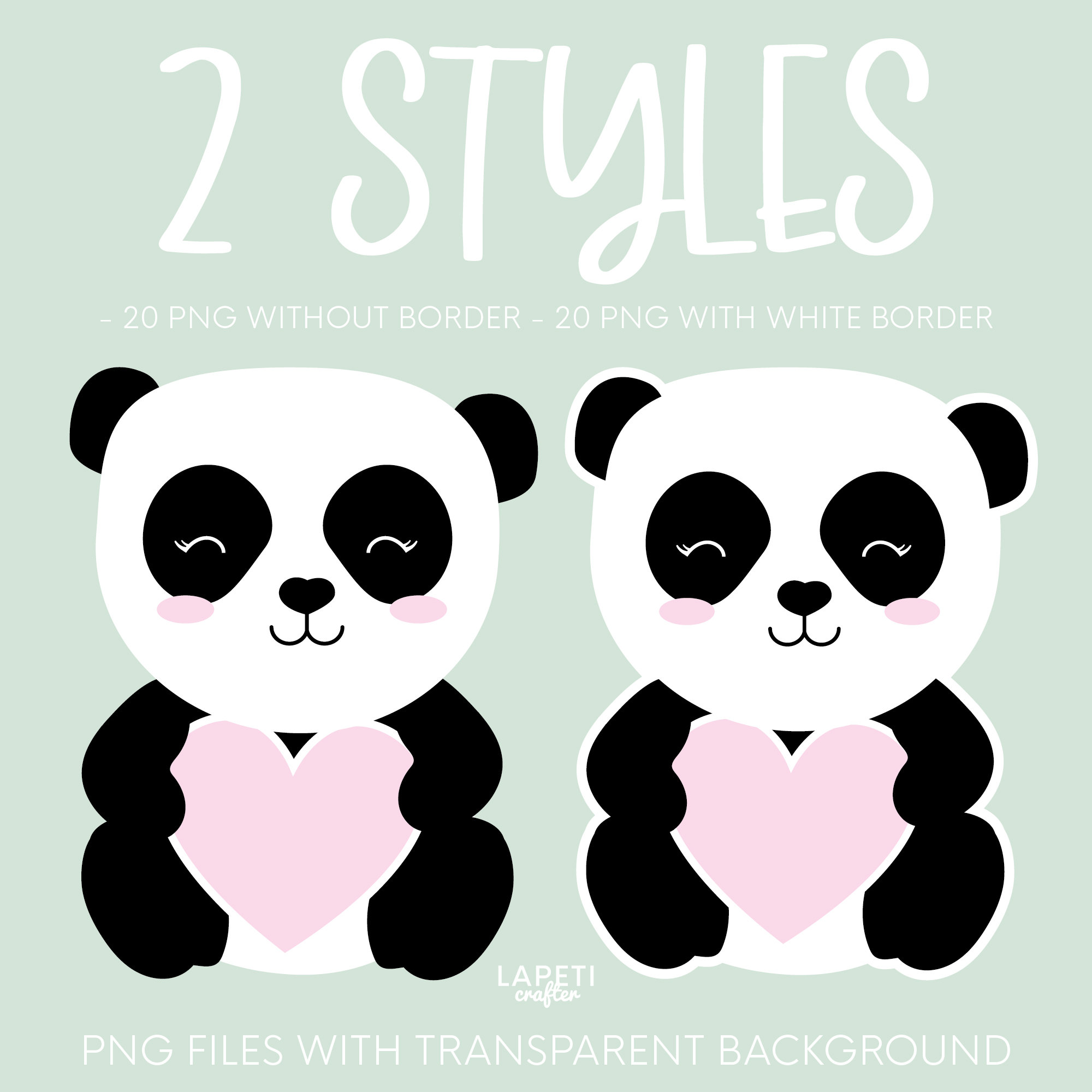 Baby Girl Panda Clipart Bundle 20 PNG Files Commercial Use - Etsy Canada